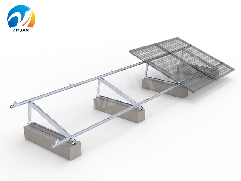 Fixed Triangle Rack mounting systemGround/Flat Concrete Roof,Ballasted ...