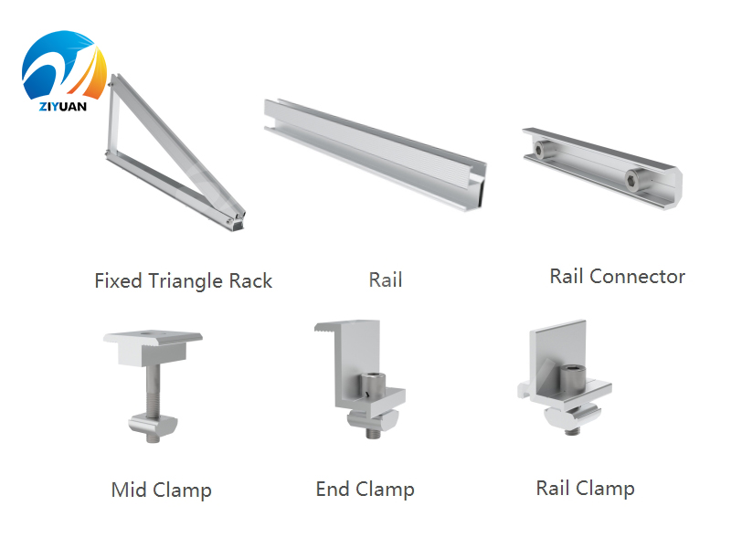 Fixed Triangle Rack mounting systemGround/Flat Concrete Roof,Ballasted ...